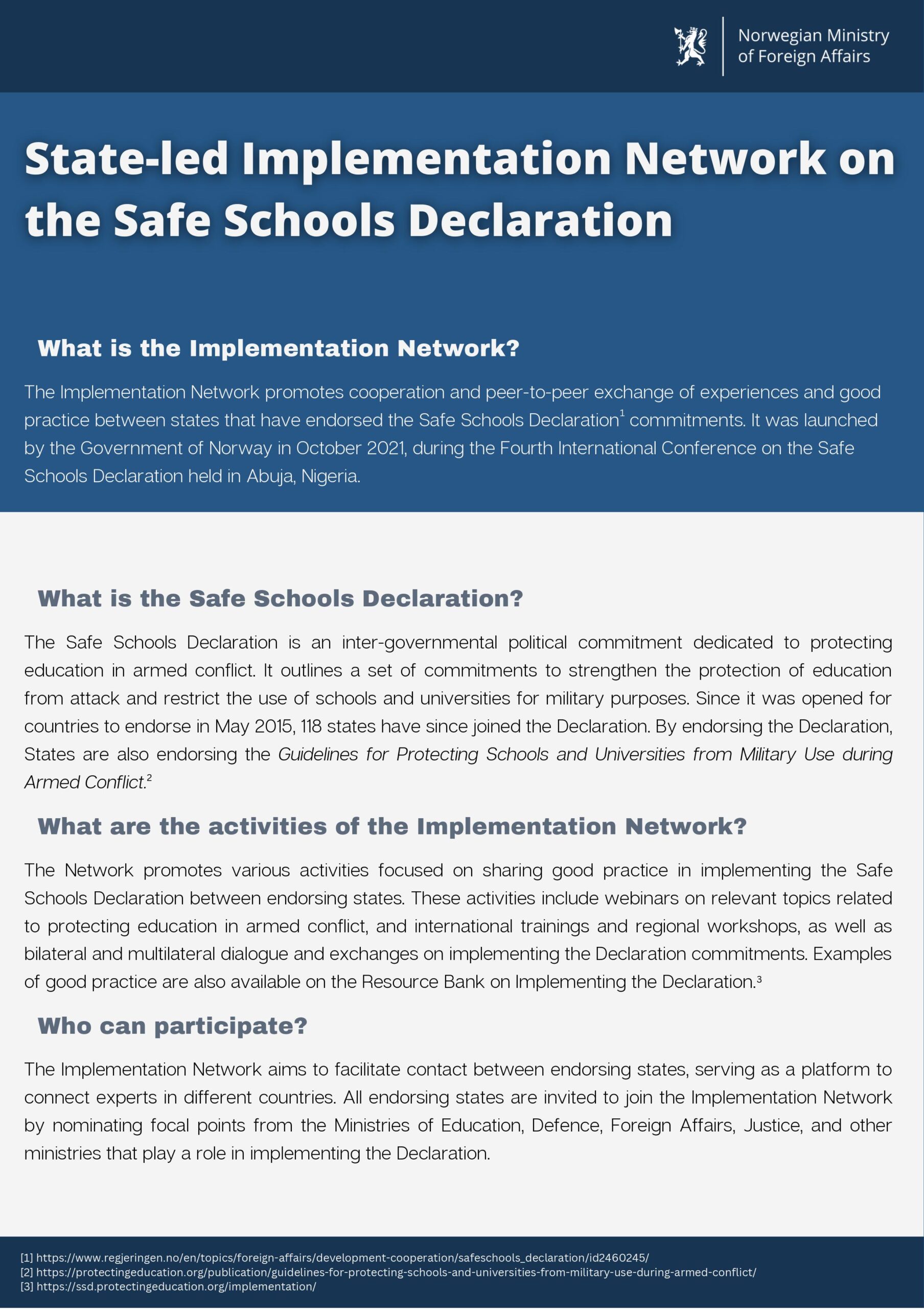 State-led Implementation Network on the Safe Schools Declaration Flyer ...